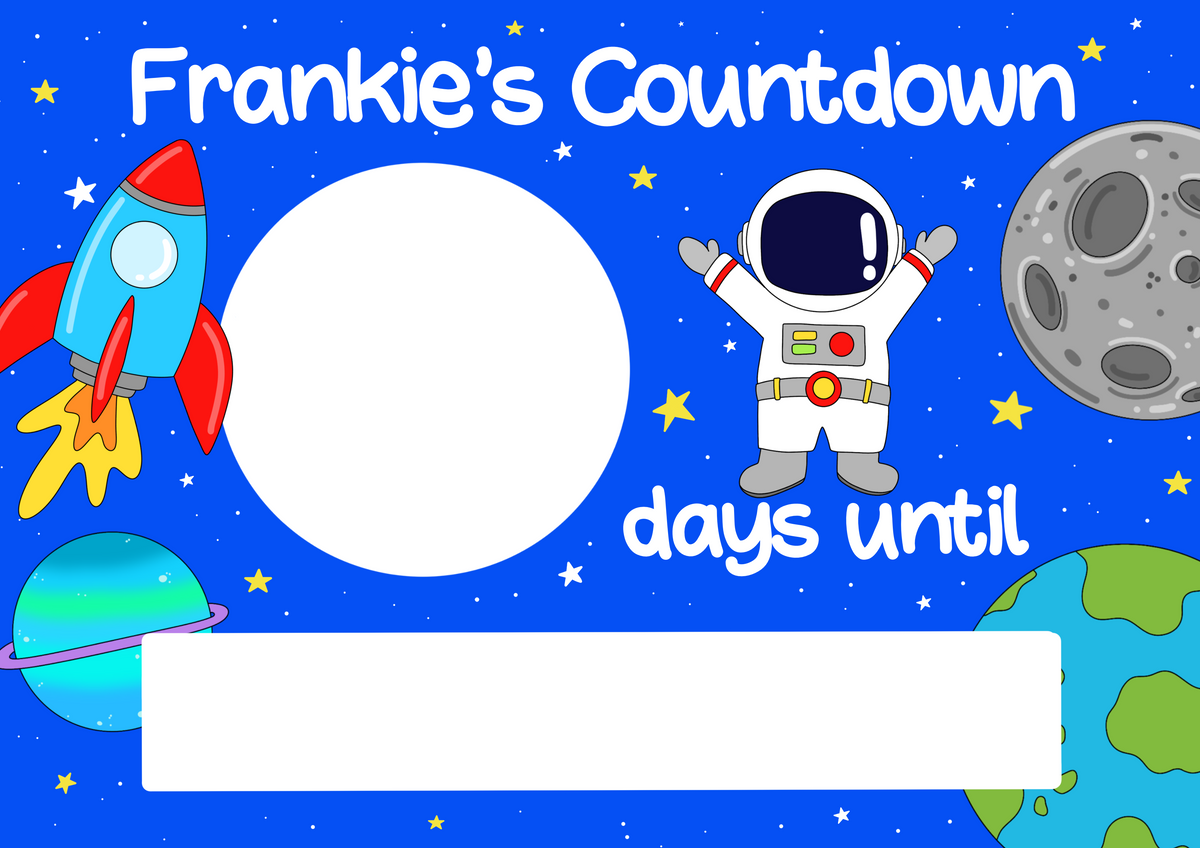 Space Theme Countdown Whiteboard – Dotty’s Doodles