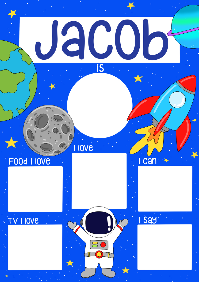 Space theme birthday whiteboard – Dotty’s Doodles